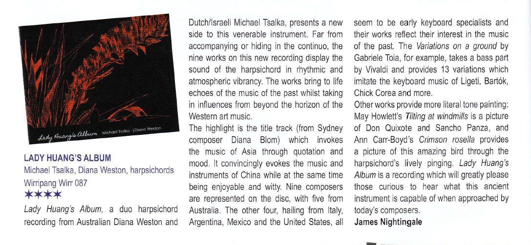 Lady Huang’s Album: The recording – Thorough Bass